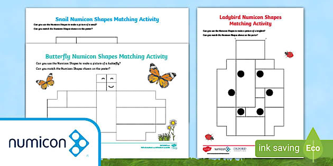 Minibeast-Themed Numicon Shape Matching Activities Pack